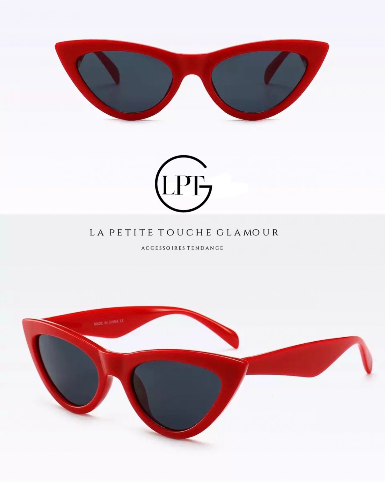 Lunettes Yeux de Chat Vintage – Rouge – La Petite Touche Glamour